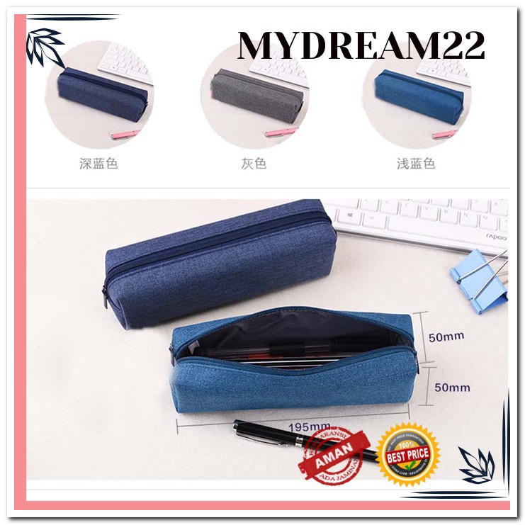 Jual KOTAK PENSIL PEN DENIM MODEL KOTAK SIMPLE POLOS ADA WARNA MD676 ...
