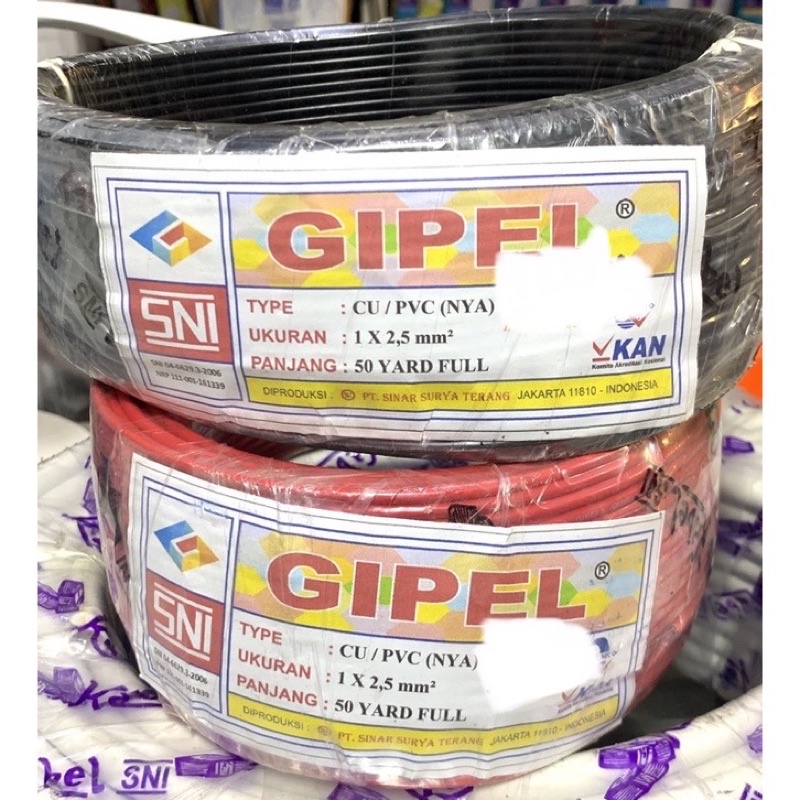 Jual KABEL LISTRIK TUNGGAL ASLI TEMBAGA SNI NYA 1 x 2,5 mm 1x2,5mm 50 yard full GIPEL | Shopee ...