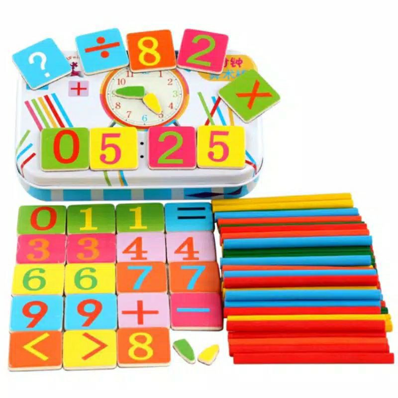 Jual Mainan Edukasi Berhitung Mengenal Angka Waktu Berhitung Math Tin ...