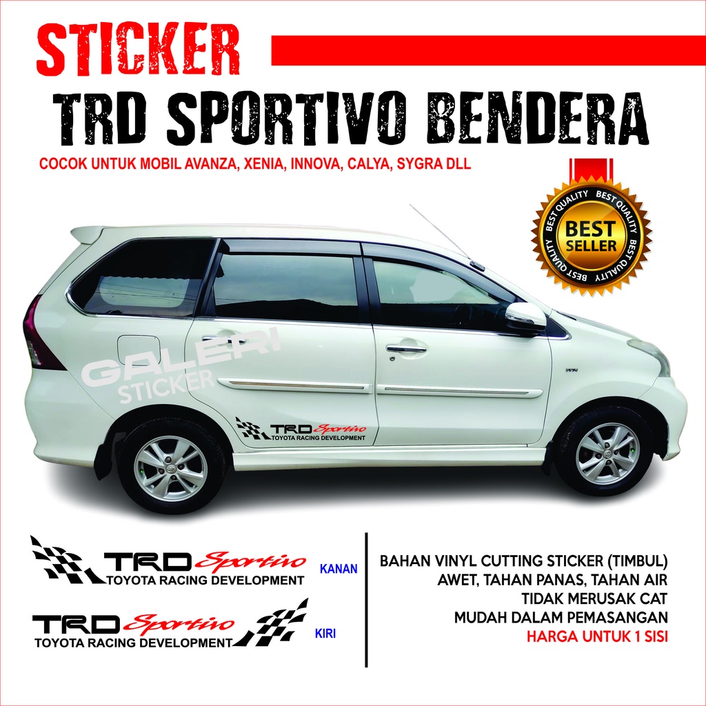 Jual STICKER CUTTING VINYL STIKER TRD SPORTIVO BENDERA MOBIL AVANZA ...