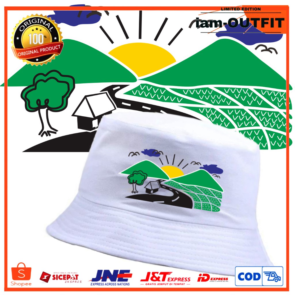 Jual Topi Bucket Hat Gambar Lukisan Gunung Zaman sd Generasi Era 90an ...