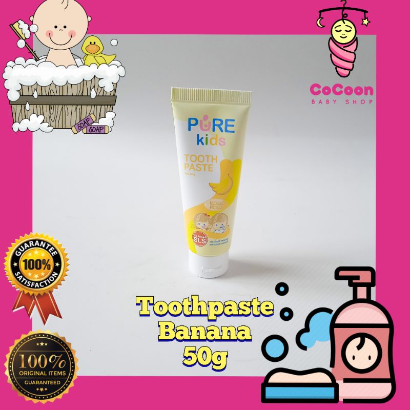 Jual Pure Kids Toothpaste Banana Flavour 50g 50 g / Odol Pasta Gigi ...