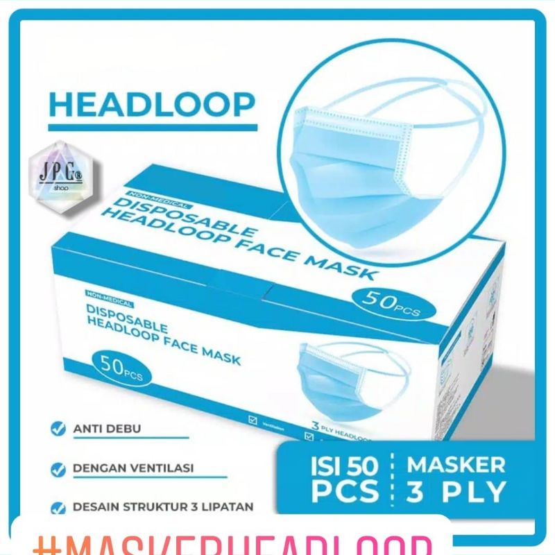Jual Masker Headloop 3ply Masker Earloop 3ply Masker Hijab Non Medis ...
