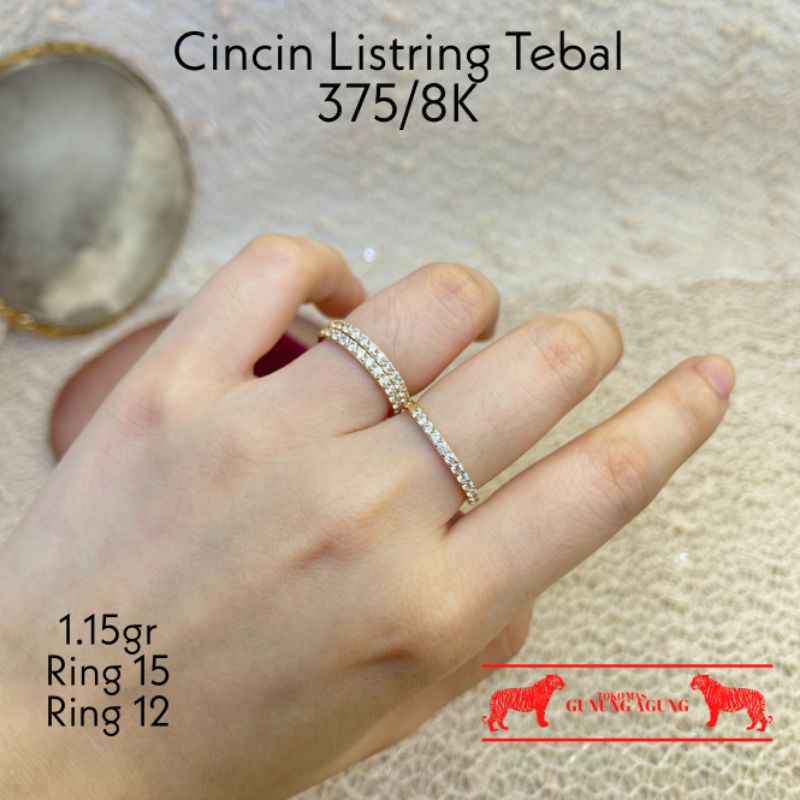Jual New Collection Cincin Listring Emas Kadar 375/8K Asli Cantik Viral ...