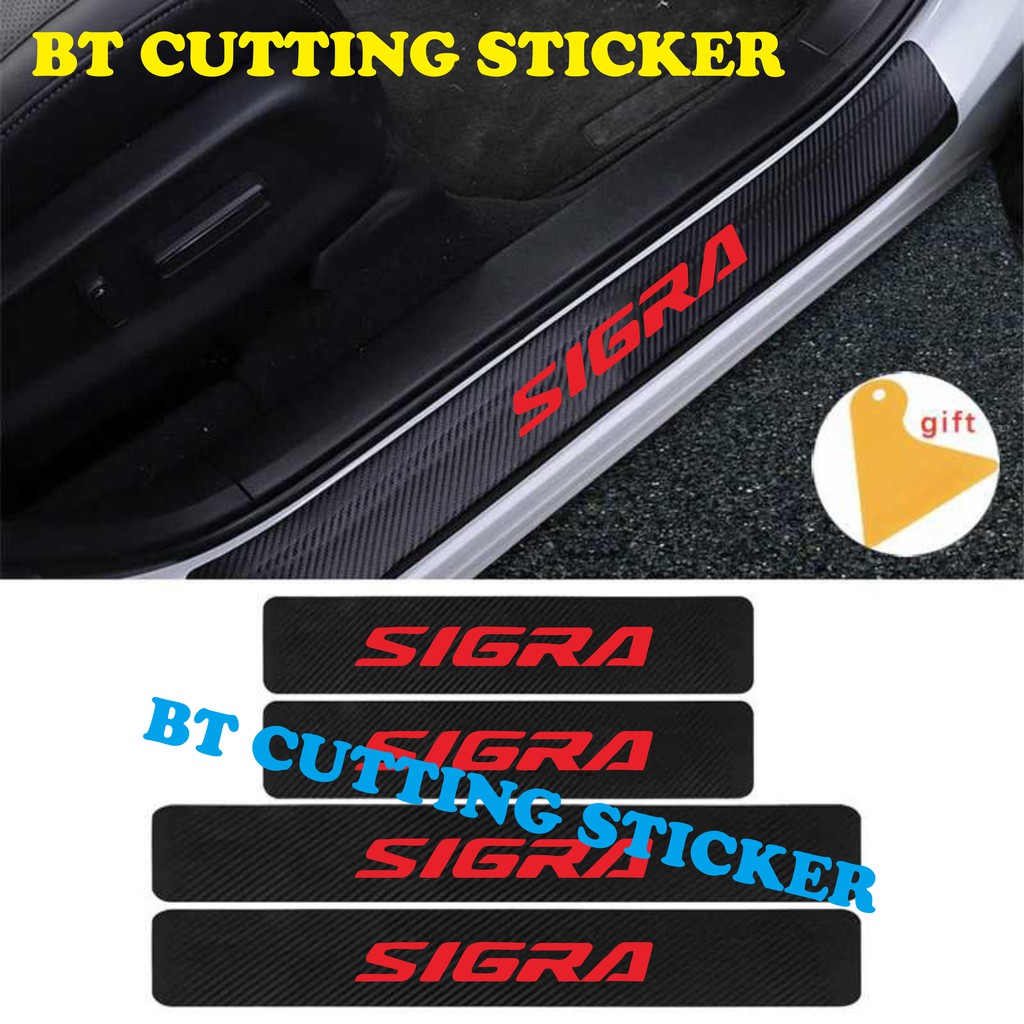 Jual Bahan Oracal 4 pecs stiker carbon 3D stiker pengaman pintu mobil ...