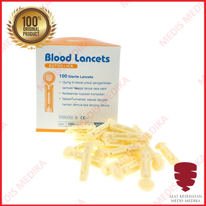 Jual Blood Lancet Autoclick 30G Jarum Ambil Darah Bekam 30 G Isi 100 ...