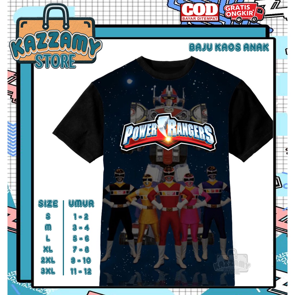 Jual Kaos Anak 3D Baju Anak Power Rangers Hidden Complite Unofficial ...