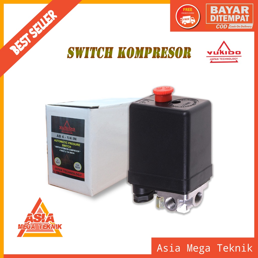 Jual PROMO 4 WAY Otomatis Kompresor Angin Automatic Air Pressure Switch ...