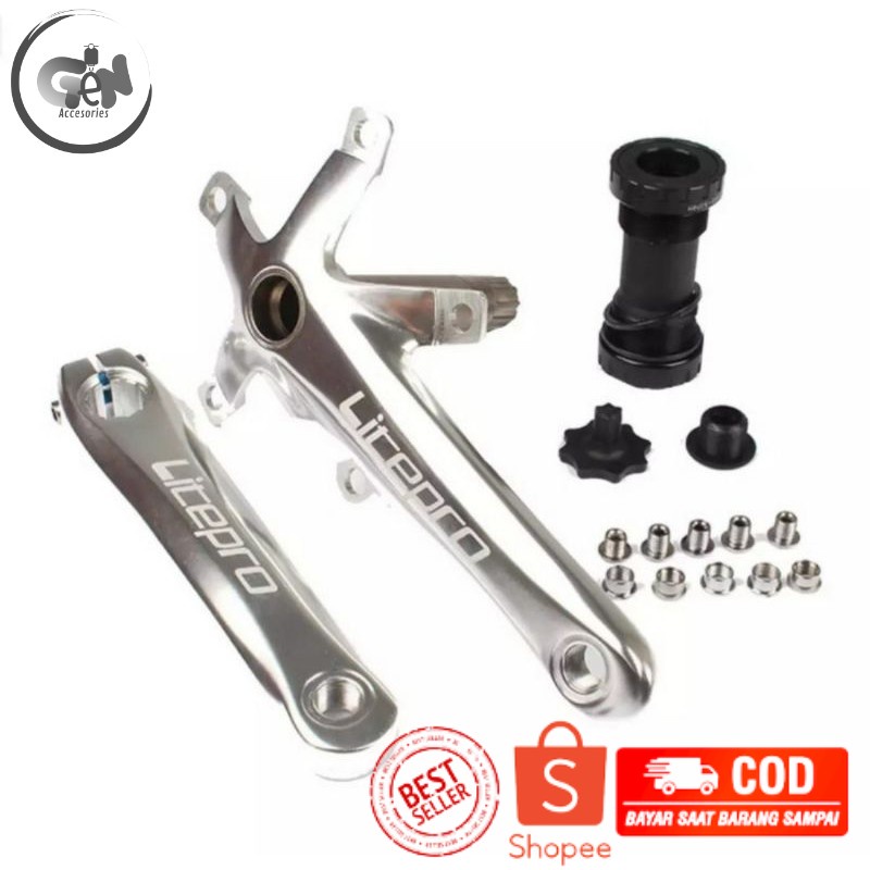 Jual LITEPRO crankset Hollow with BB folding bike BCD 130 sepeda Lipat ...