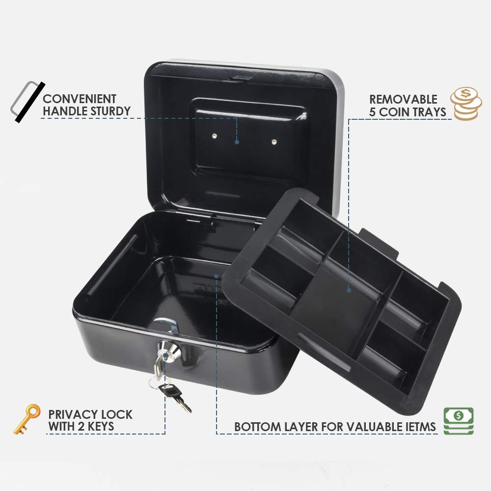 Jual Kotak Tempat Penyimpanan Brankas Uang Portable Dua Tingkat Dengan ...