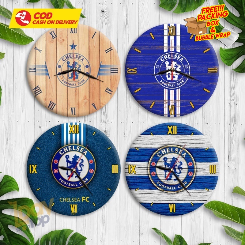 Jual Jam Dinding Kayu Unik CLUB BOLA CHELSEA - DEKORASI KAMAR | Shopee ...