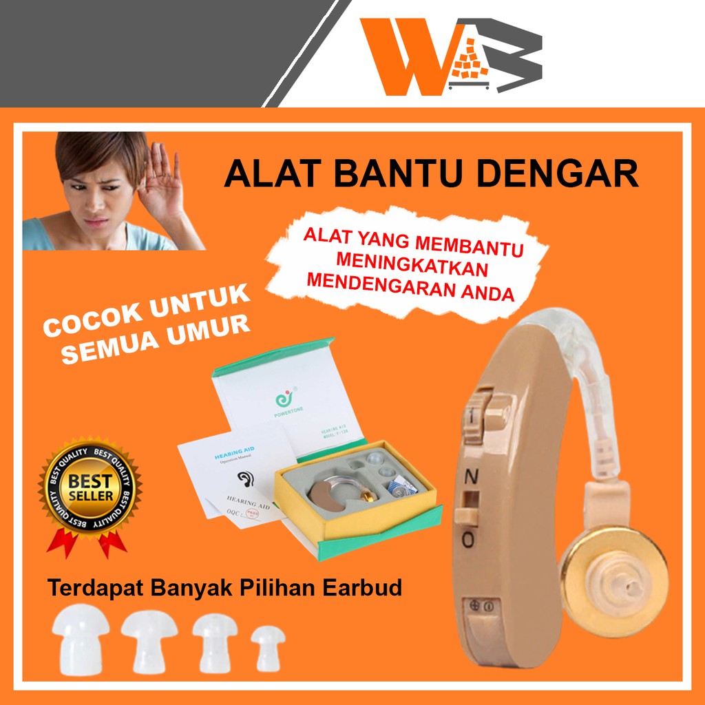 Jual COD Alat Bantu Dengar Pendengaran Orang Tua Pengeras Suara Telinga Hearing Aid Tipe BTE B89 ...