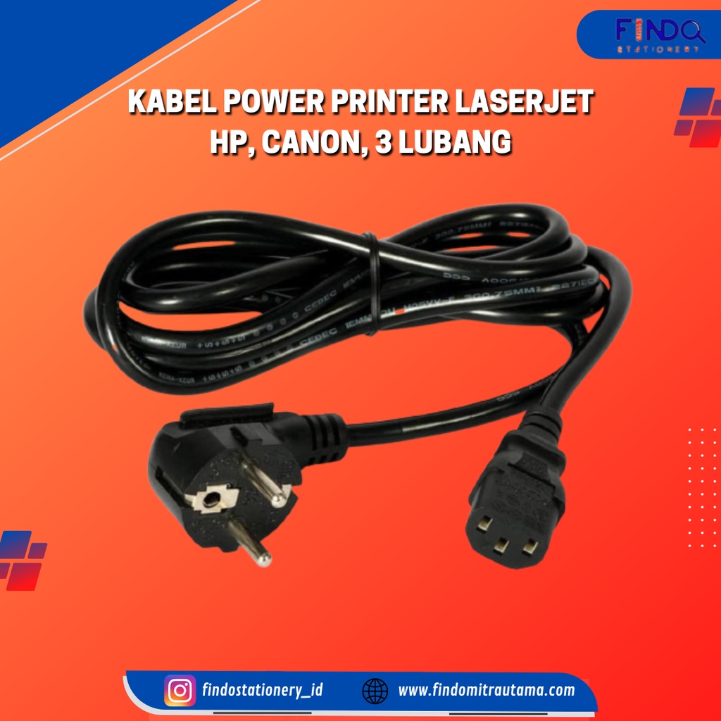 Jual kabel power printer laserjet hp, canon, 3 lubang | Shopee Indonesia