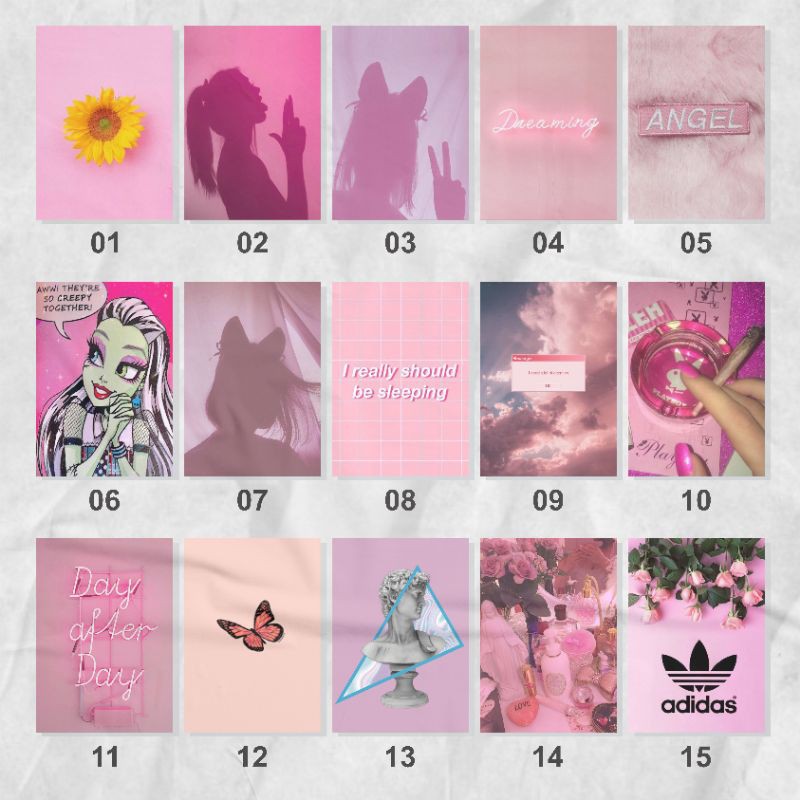 Jual Poster Dinding Aesthetic Pink Vol.1 | Bisa Custom Desain Sendiri ...