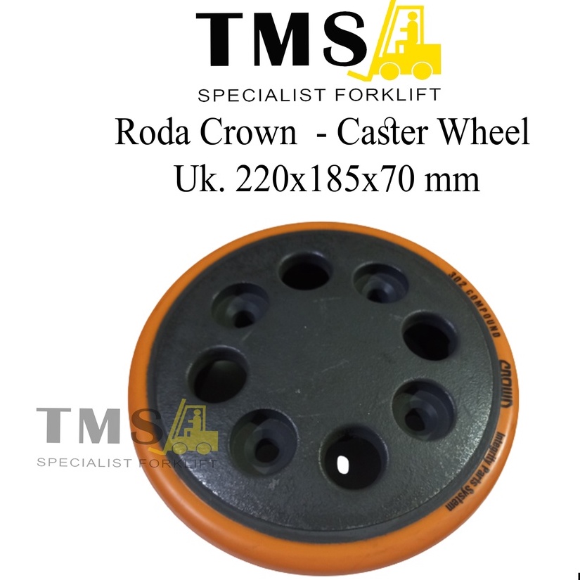 Jual Roda Forklift Crown Caster wheel OD 220 ID 185 L70 PN 132359-302 ...