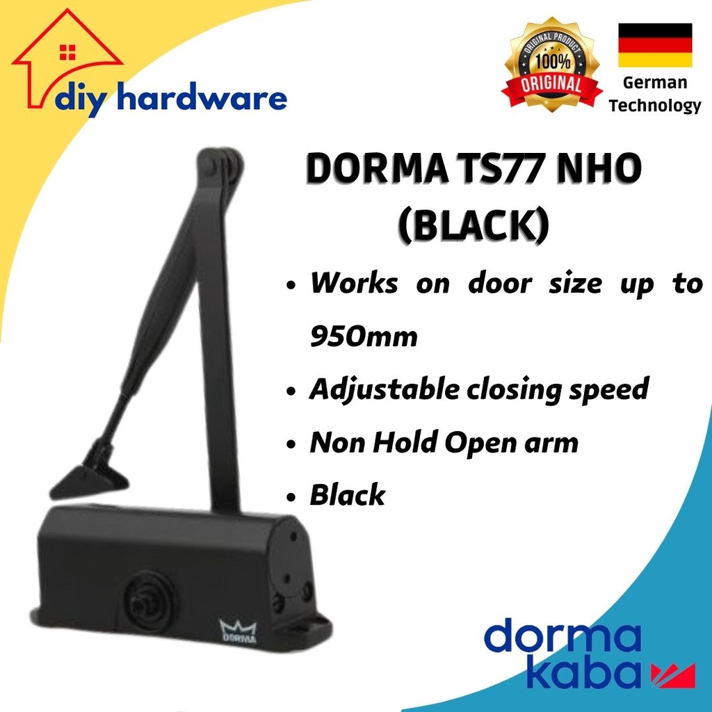 Jual Dorma TS77 NHO Hitam Black dormakaba TS 77 Non Hold Open | Shopee ...
