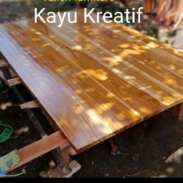 Jual Kayu Top Table Kayu Jati Asli Daun Meja Kayu Sesuai Costume ...