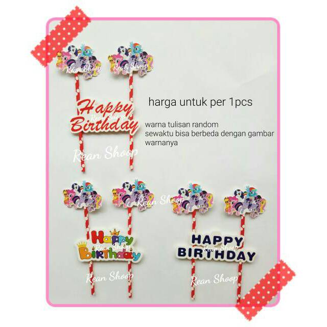Jual Topper toper hiasan tusukan kue ulang tahun cake happy birthday ...