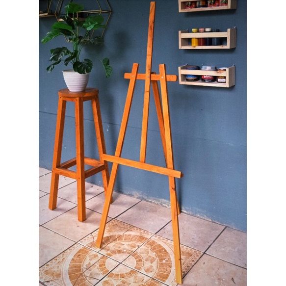 Jual Stand foto kayu , penyangga foto , tripod flower box sign 130 cm ...