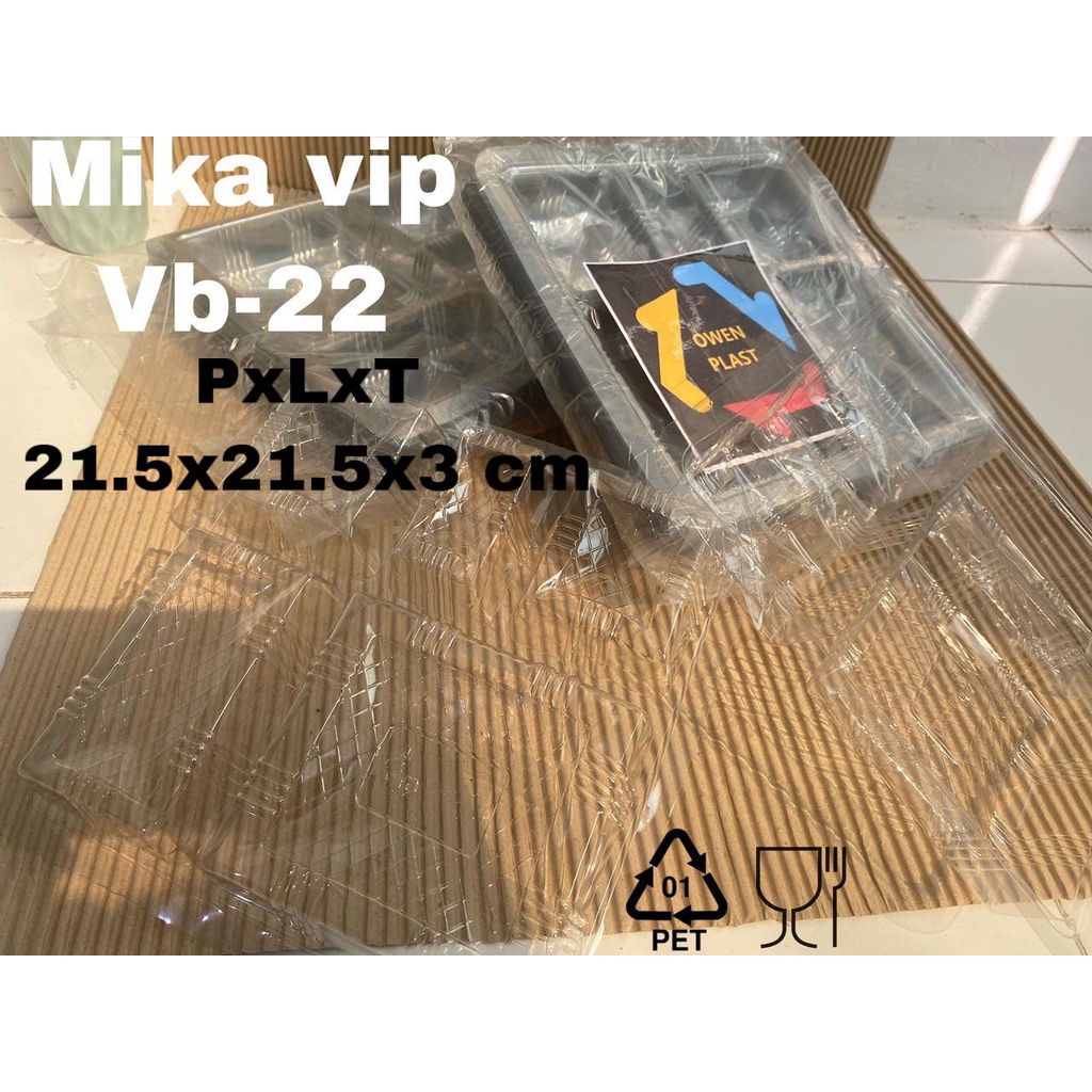 Jual MIKA NASI KOTAK/ MIKA SEKAT/MIKA PLASTIK MEREK VIP UK VB22 SEKAT 5 ISI 50 PCS | Shopee ...