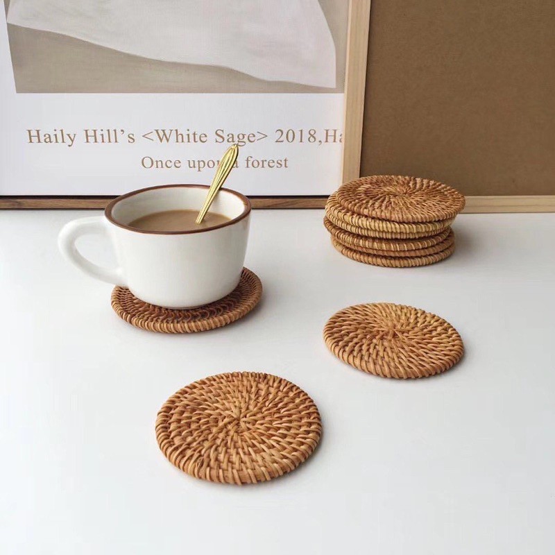 Jual Gaeul (가을) Rattan Glass Coaster / Alas Gelas Rotan / Tatakan Gelas ...