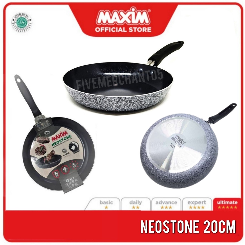Jual Frypan Maxim Neostone 20cm Marble Ceramic Fry Pan 20 CM Anti Lengket Maxim Penggorengan ...