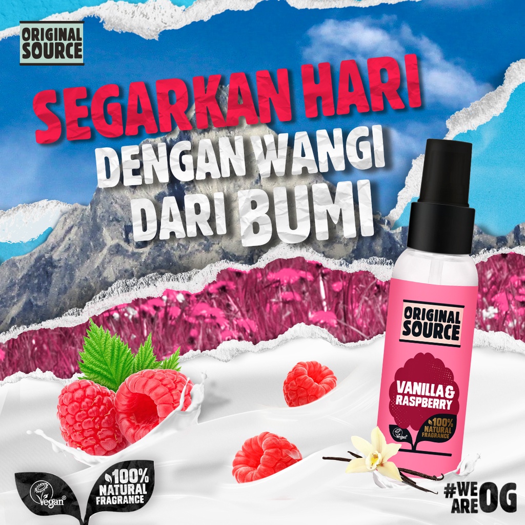 Jual Original Source Body Mist Vanilla & Raspberry - Parfum Vegan 100ml ...
