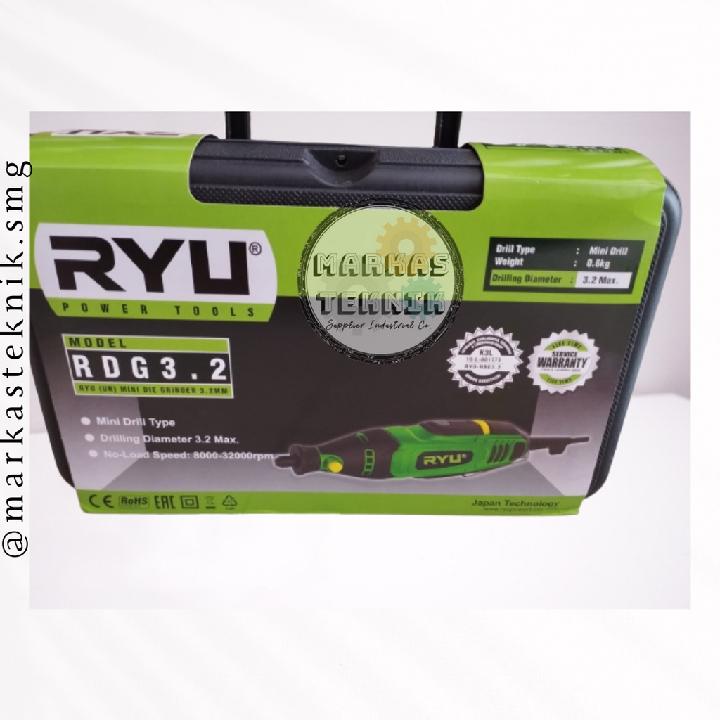 Jual RYU RDG 3.2 Mini Die Grinder Set Rotary Tool Gerinda Tangan Kecil ...