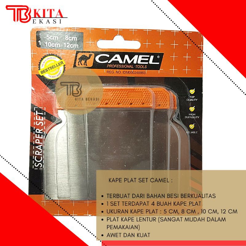 Jual KAPE PLAT SET CAMEL / SCRAP SET CAMEL / SCRAPER SET CAMEL / 1 SET ...