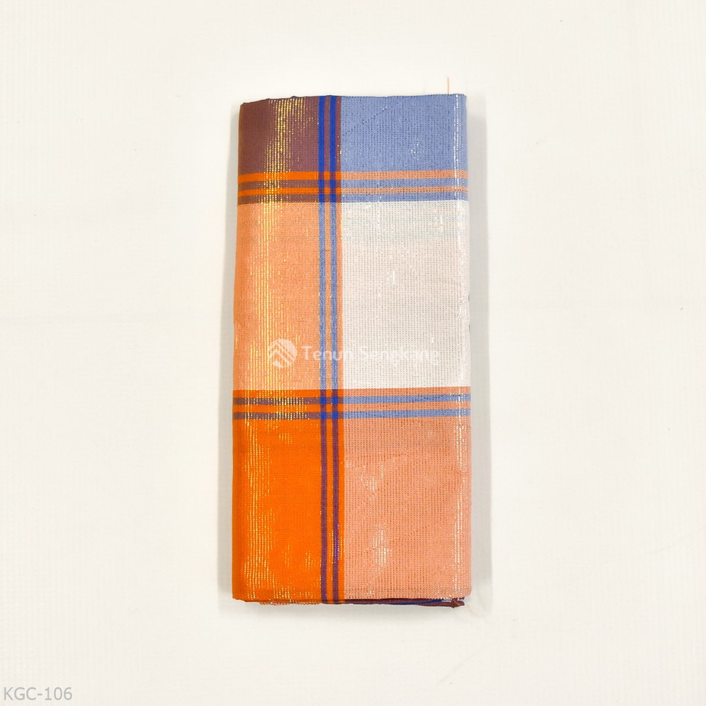 Jual Sarung Bugis Makassar Kotak Genggang Jingga Biru Putih - Tenun ...