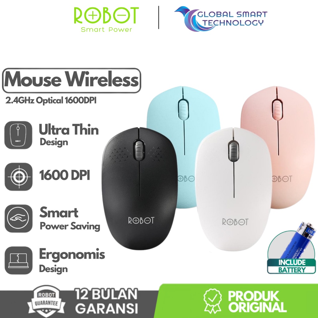 Jual Mouse Wireless Robot M210 2.4G Optical USB Mouse Gaming dengan ...