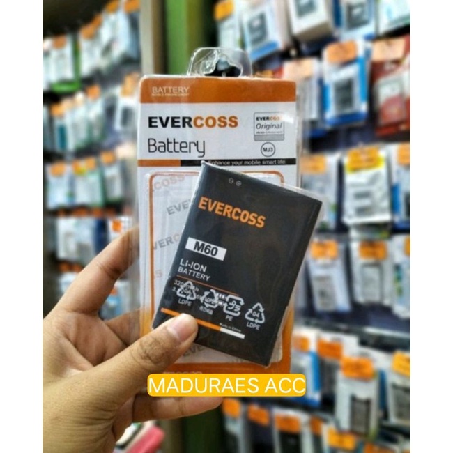 Jual BATERAI EVERCOSS TYPE M6 /M60A/M60 ORIGINAL 99% | Shopee Indonesia