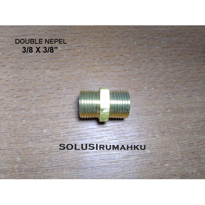 Jual DOUBLE NEPEL 3/8 INCH / dobel nepple nipel DRAT LUAR 2 SISI 3/8" | Shopee Indonesia