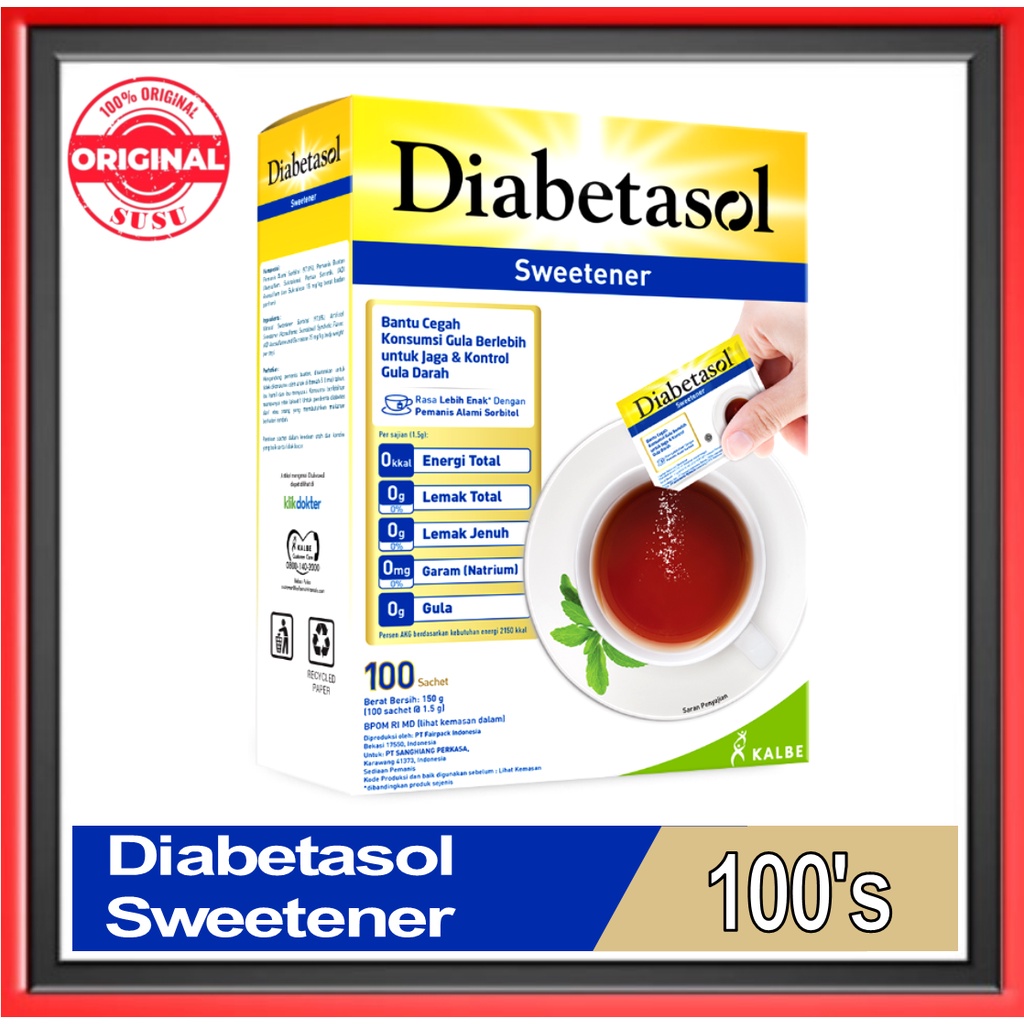 Jual Diabetasol Sweetener 100 Sachet | Shopee Indonesia