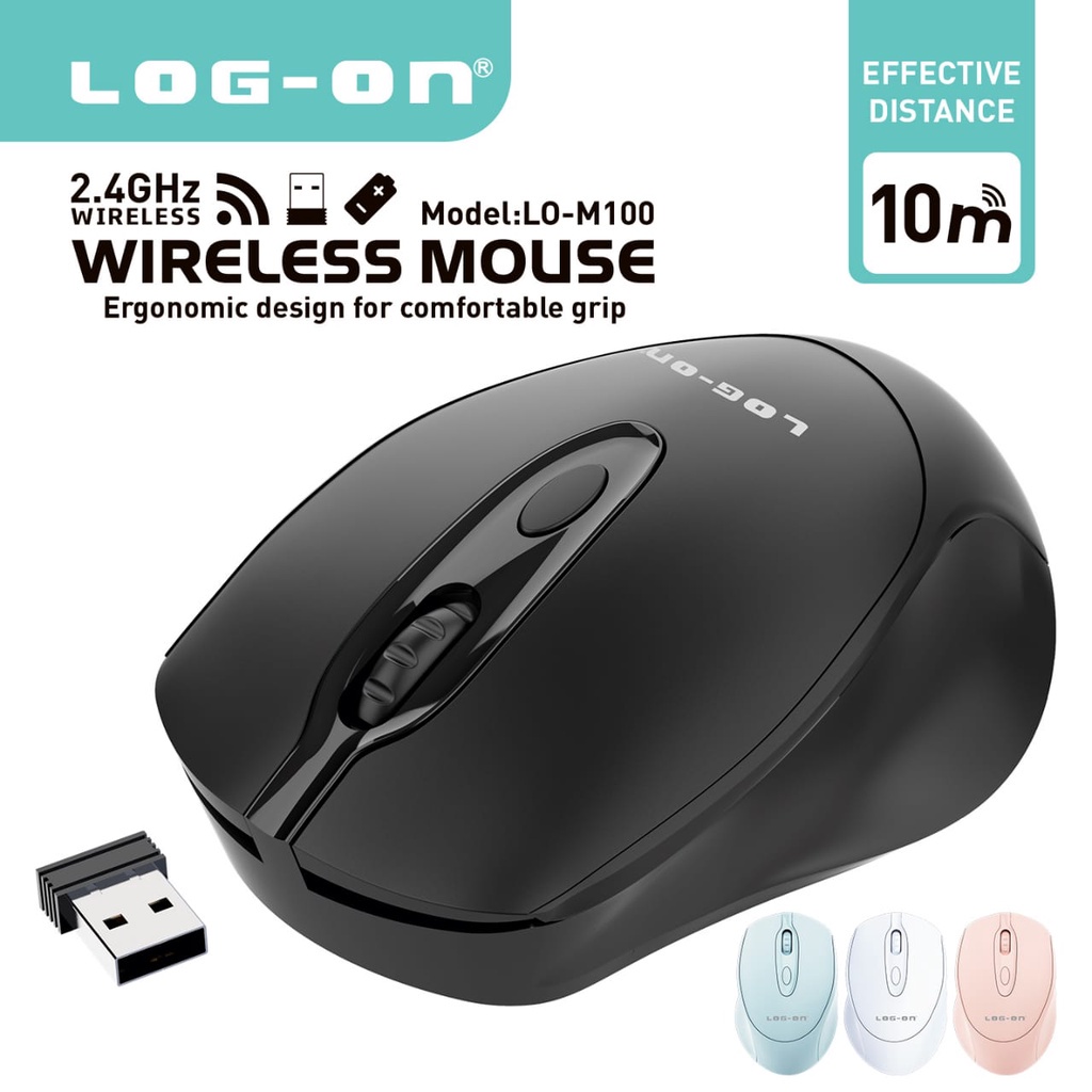 Jual LOG ON MOUSE WIRELESS LO-M100 2.4Ghz Optical 1600DPI MOUSE LAPTOP ...