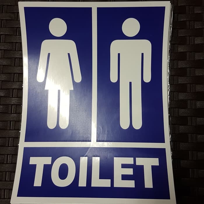 Jual stiker toilet sticker toilet rambu toilet Biru 15x20cm | Shopee ...