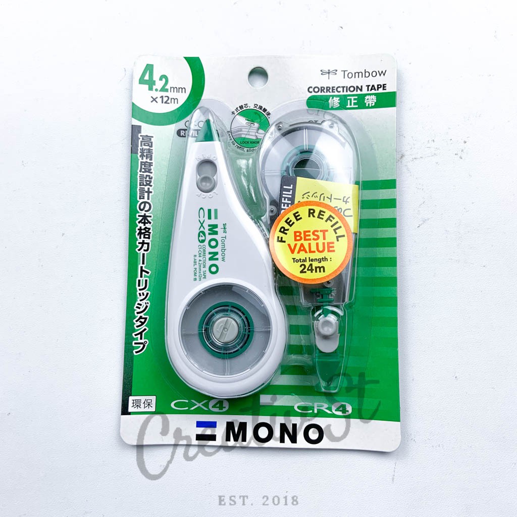 Jual TOMBOW Mono Correction Tape Cx4Cr4 + Refill Tip Ex Tip-Ex Kertas ...
