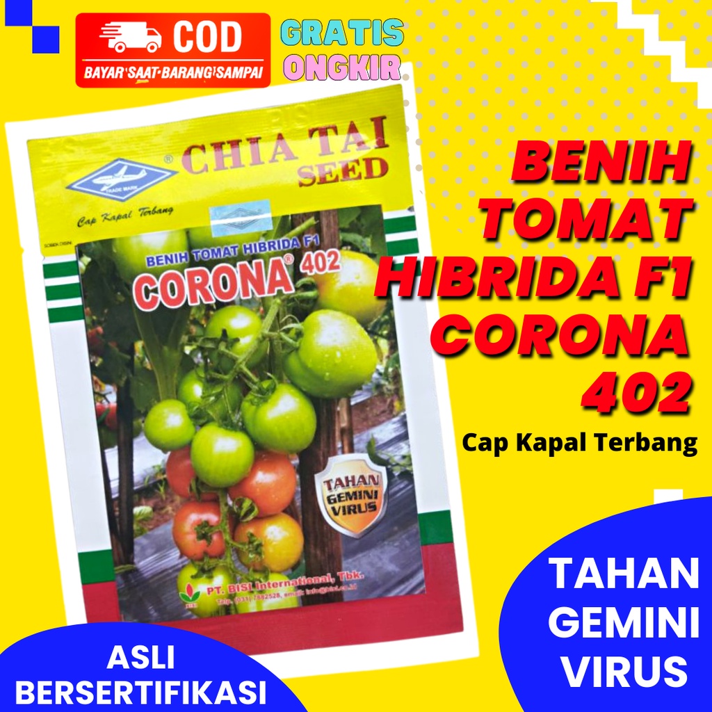 Jual Benih Tomat Hibrida F1 Corona 402 Bibit Tomat Corona 402 Cap Kapal ...