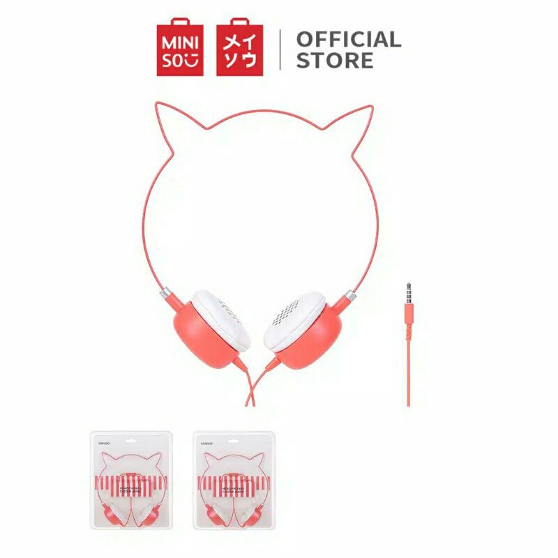 Jual MINISO HEADSET HEADPHONE EARPHONE ON EAR KABEL TELINGA KUCING CAT ...