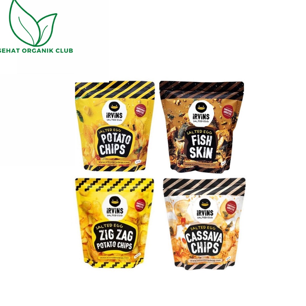 Jual Irvins Salted Egg Fish Skin 105 Gr - Cassava Chips - Zig Zag ...