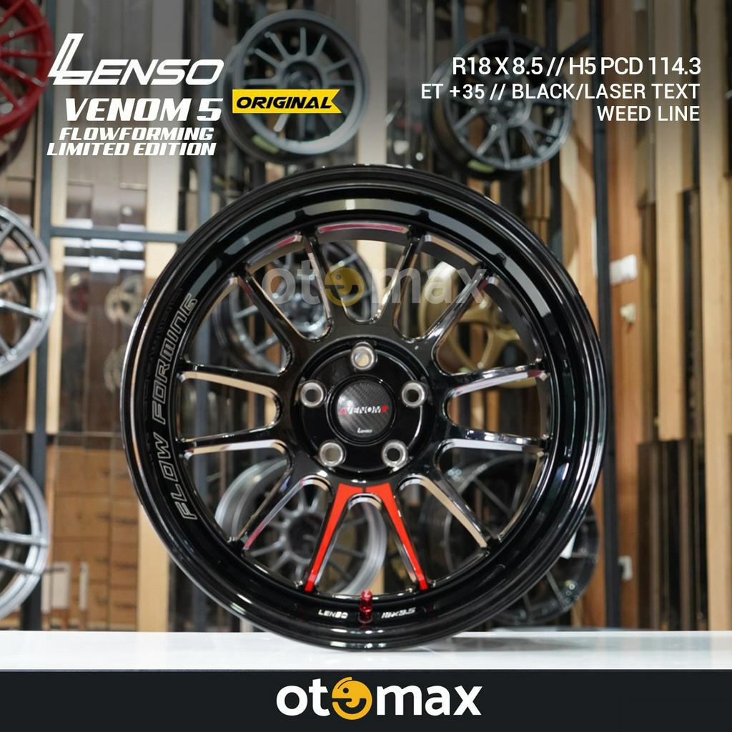 Jual Velg Mobil Lenso Venom 5 Original Ring 18 ET35 Black Laser Text Weed Line | Shopee Indonesia