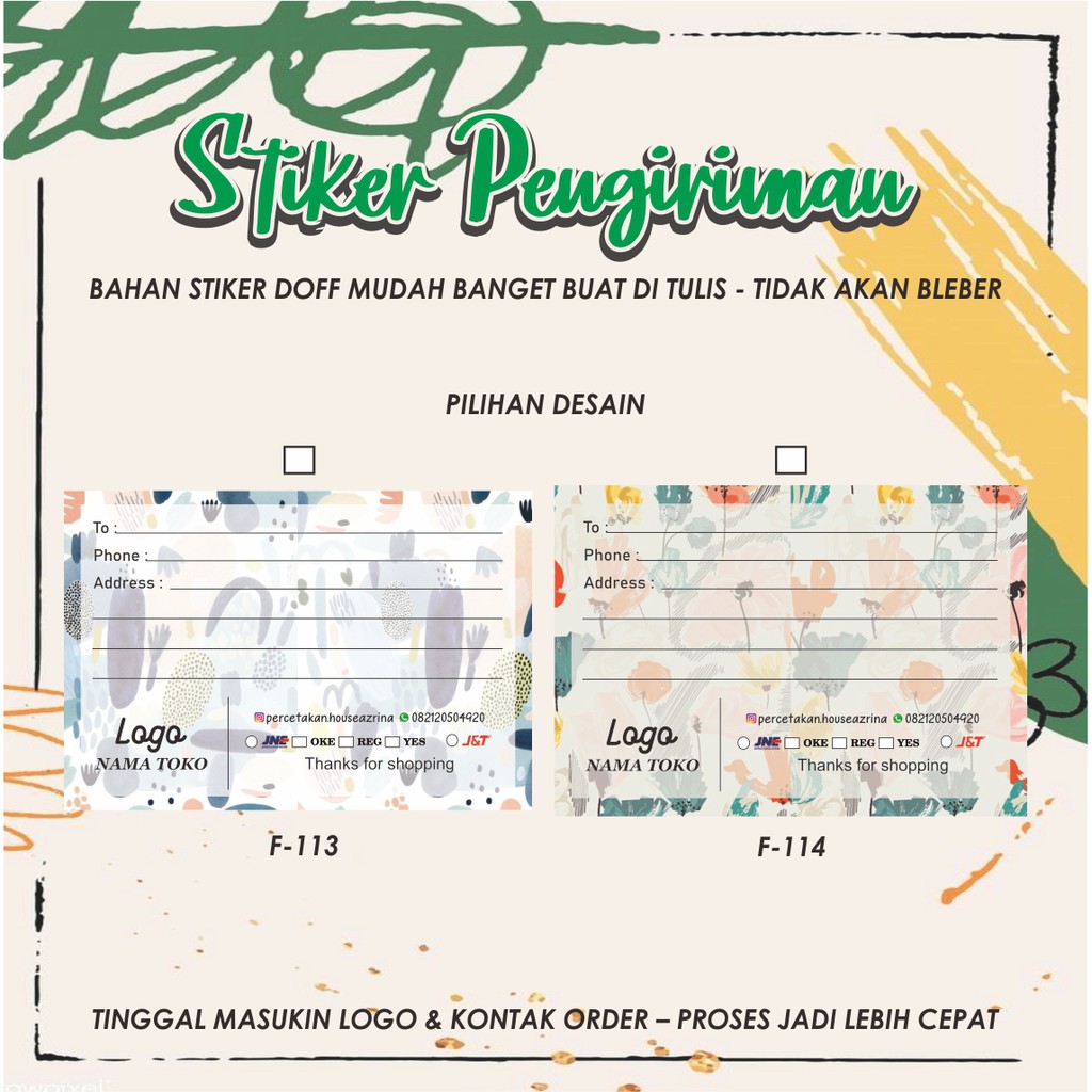 Jual STIKER PENGIRIMAN DESAIN SIAP PAKAI | Shopee Indonesia