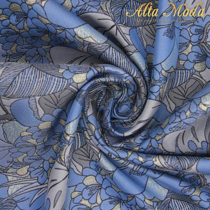 Jual Kain Jacquard Motif Petals Flower Biru Muda (1M) (Alta Moda ...