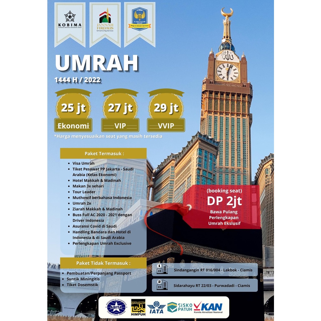 Jual Tiket Umrah (Booking seat) | Shopee Indonesia