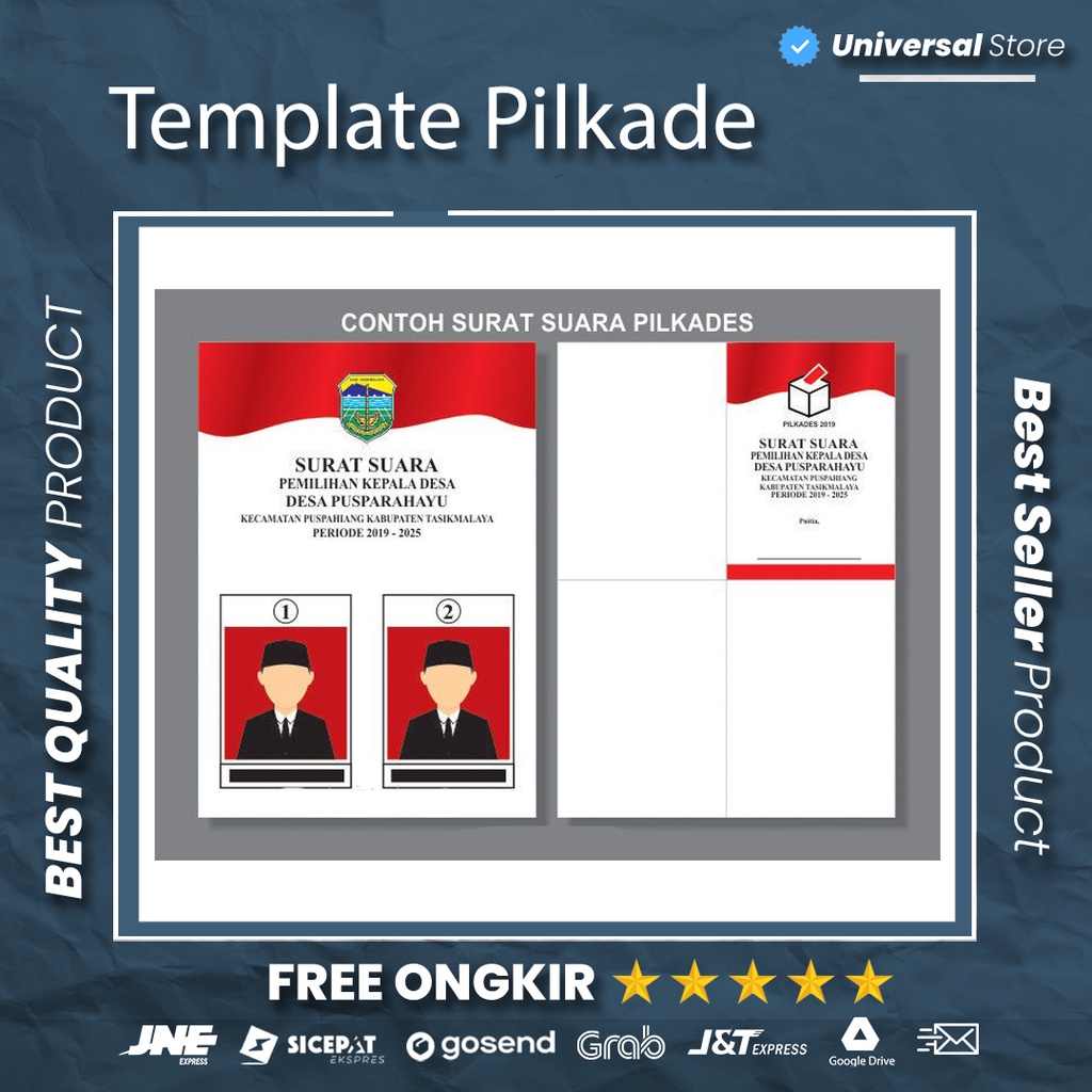 Jual Koleksi Template Desain Surat Suara Pilkades Pilkade Design Format ...