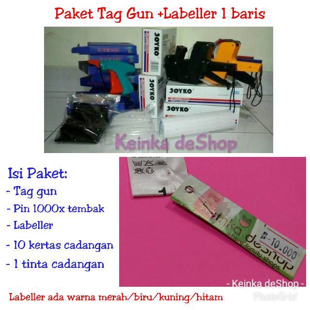 Jual PAKET alat TEMBAK CETAK bandrol harga merk price labeller tag gun ...
