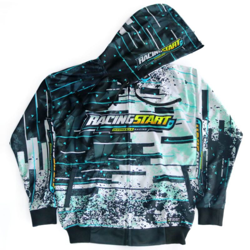 Jual RACINGSTART Jaket Trucker Casual Hoodie Digital Printing Sublimasi HR.157 BISA CUSTOM ...