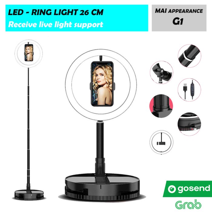 Jual Ring Light Ringlight 26 CM Led With Foldable Stand Desktop For ...