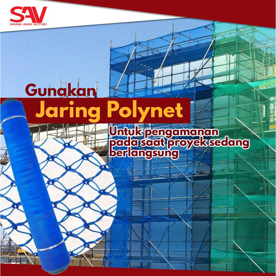 Jual Jaring polynet / jaring pengaman proyek bangunan / safety net ...