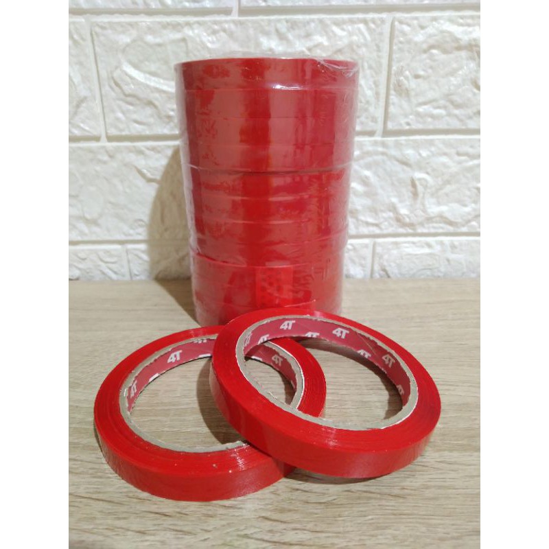 Jual isolasi / selotip merah 12mmx65meter | Shopee Indonesia